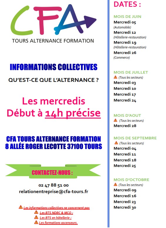 TOURS ALTERNANCE FORMATION - CFA Tours